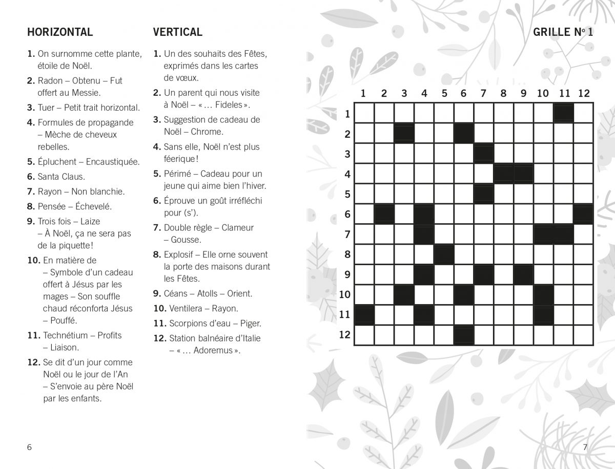 Mots Croisés Noel - PrimaNYC.com