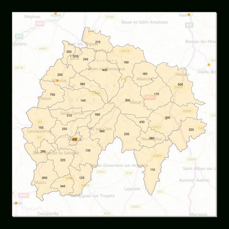 Atlas Des Codes Postaux - Cartes Des Départements De France intérieur ...