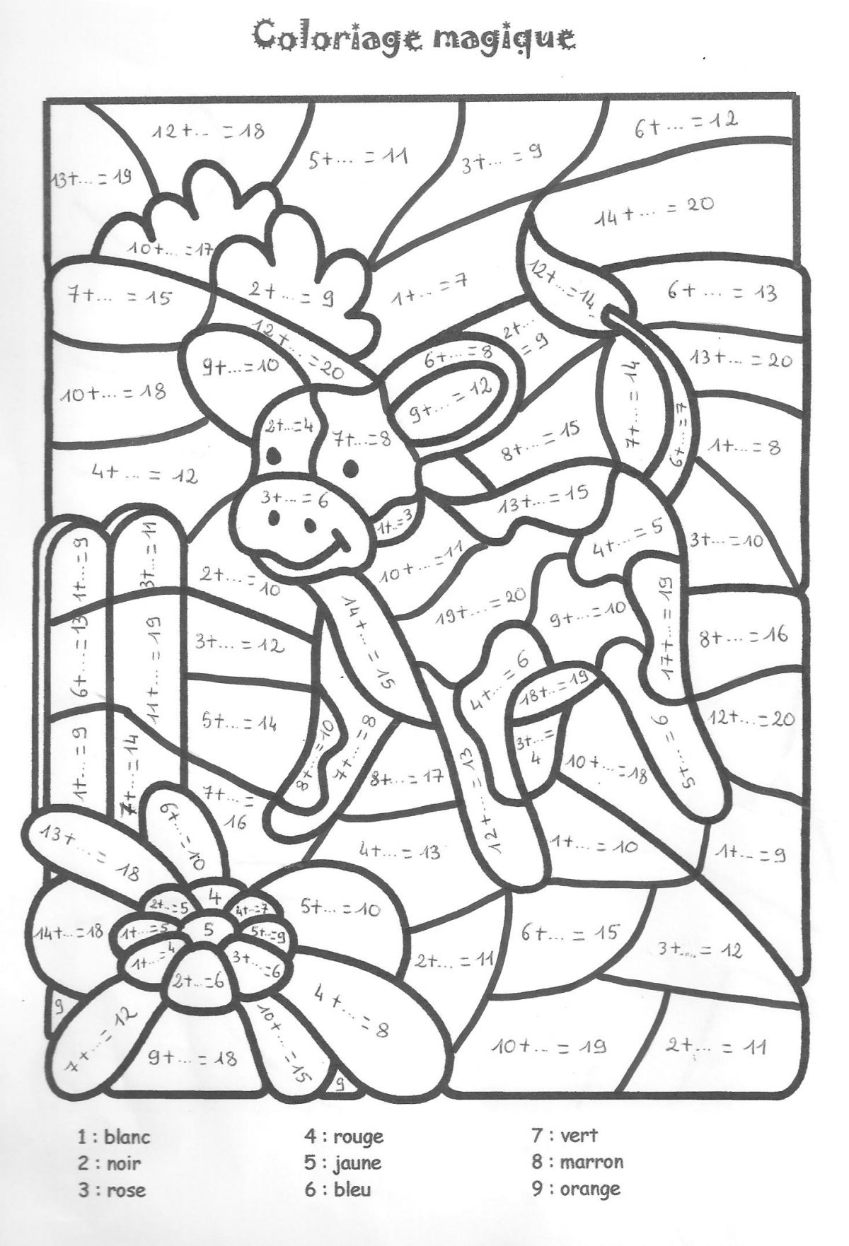 Coloriage De Calcul - PrimaNYC.com