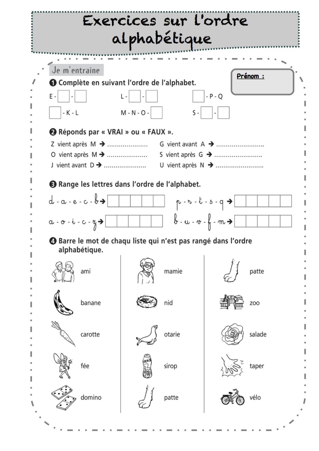 Exercice Sur L Alphabet - PrimaNYC.com