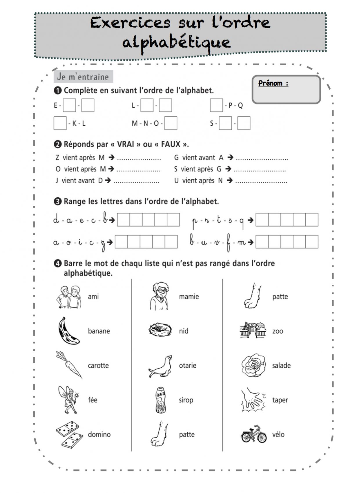 Exercice Sur L Alphabet - PrimaNYC.com